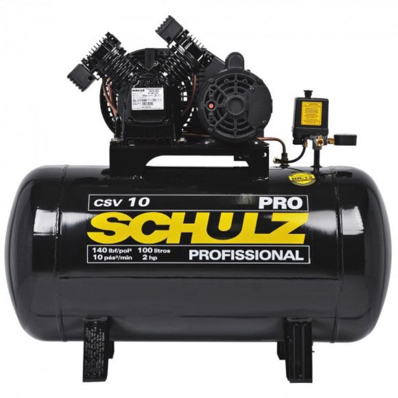Compressor 10 Pés 100 Litros 140 Libras 2 HP CSV-10/100 PRO SCHULZ ...