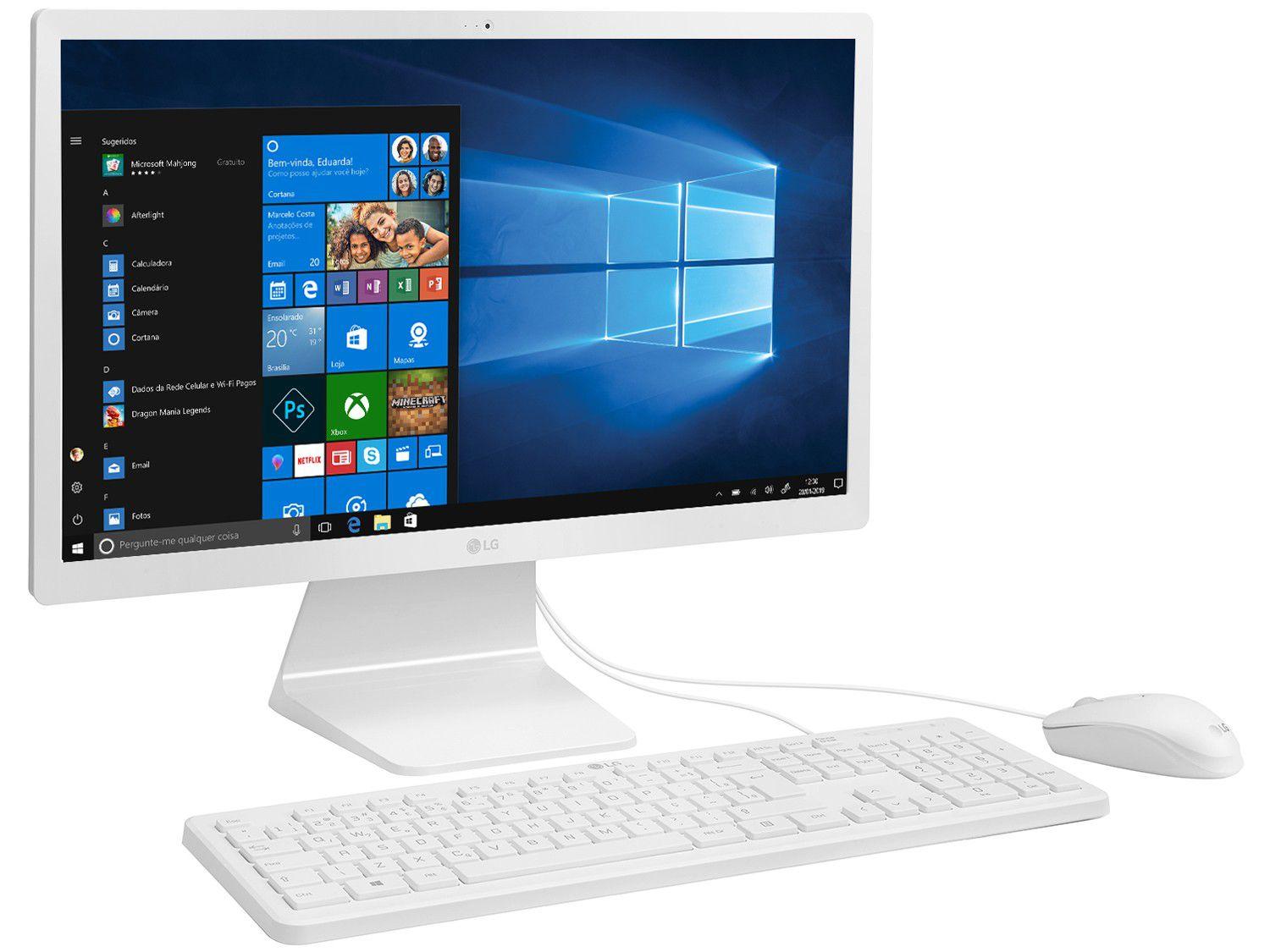 Computador All in One LG 22V280-L.BY31P1 - Intel Quad Core 4GB 500GB 21,5” Full HD Windows 10 ...