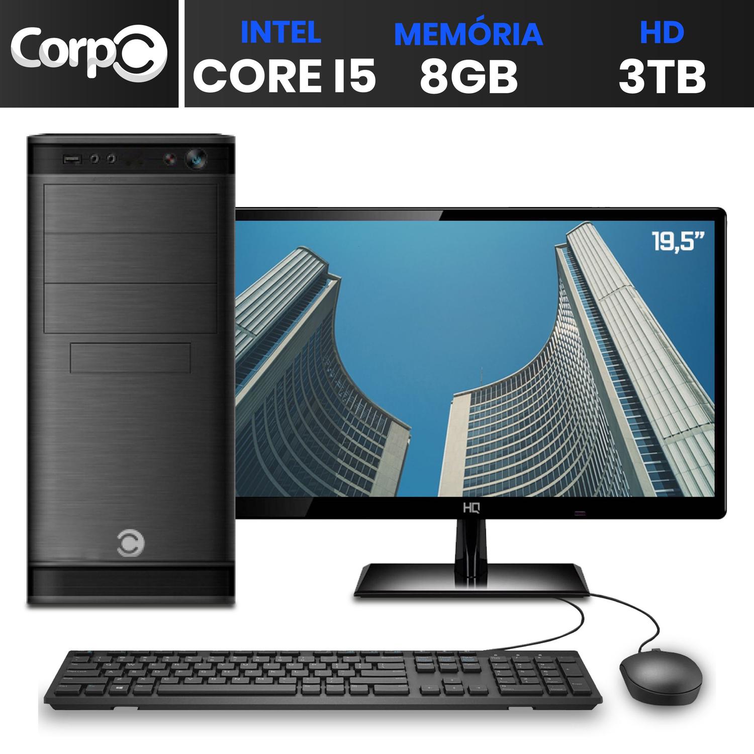 Computador Desktop Completo com Monitor 19.5” Intel Core i5 8GB HD 3TB ...