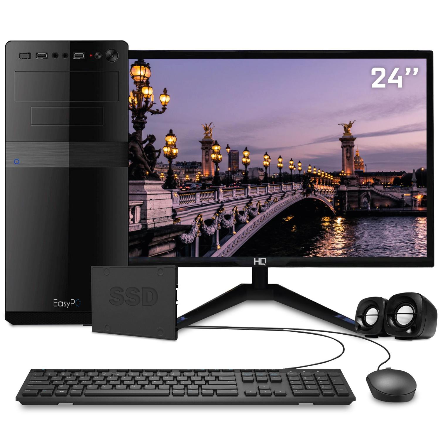 Computador Desktop Completo Com Monitor 24” LED FullHD Intel Core i5 8GB SSD 240GB e HD 2TB Com ...