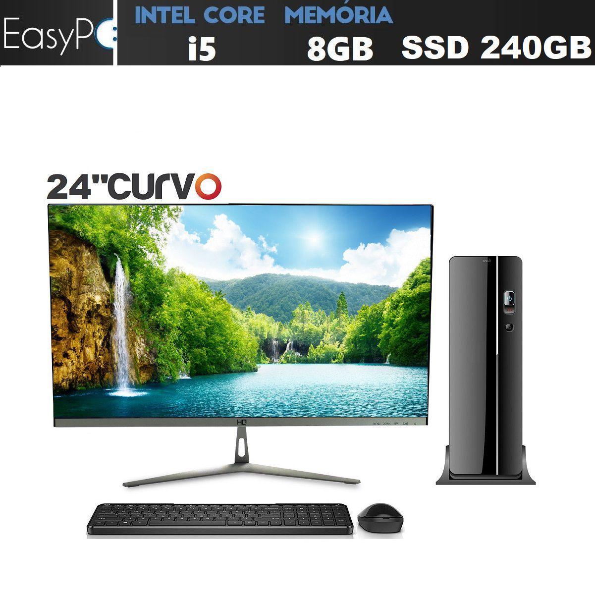 Computador Desktop Completo Monitor 24” Curvo Full HD Intel Core i5 8GB ...