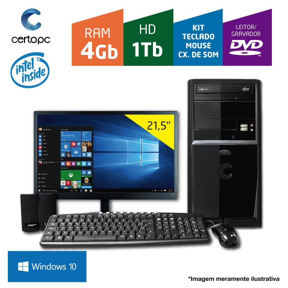 Computador + Monitor 21,5'' Intel Dual Core 2.41GHz 4GB HD 1TB DVD ...