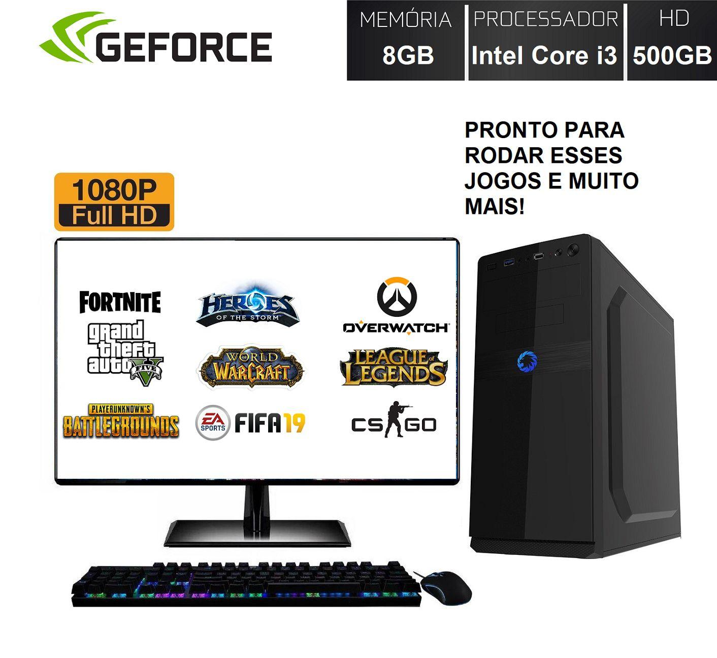 Computador PC Gamer Completo Barato Monitor 21.5” Full HD HDMI Intel ...