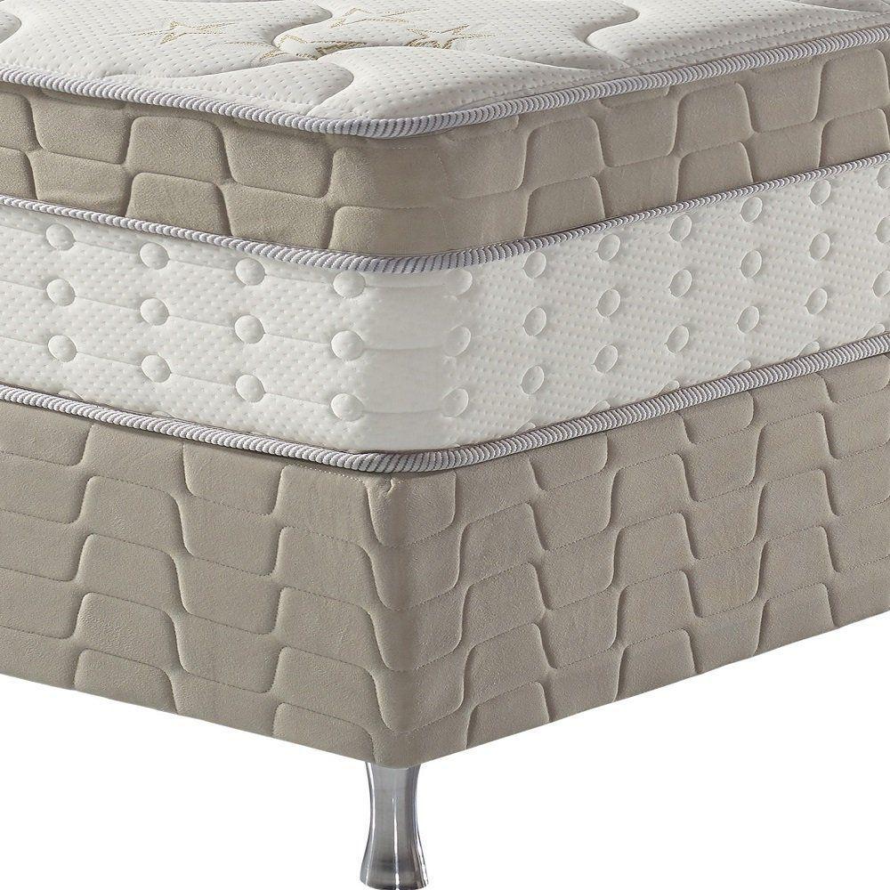Conjunto Cama Box King Size Zidi Houston 193x203cm Molas Ensacadas ...