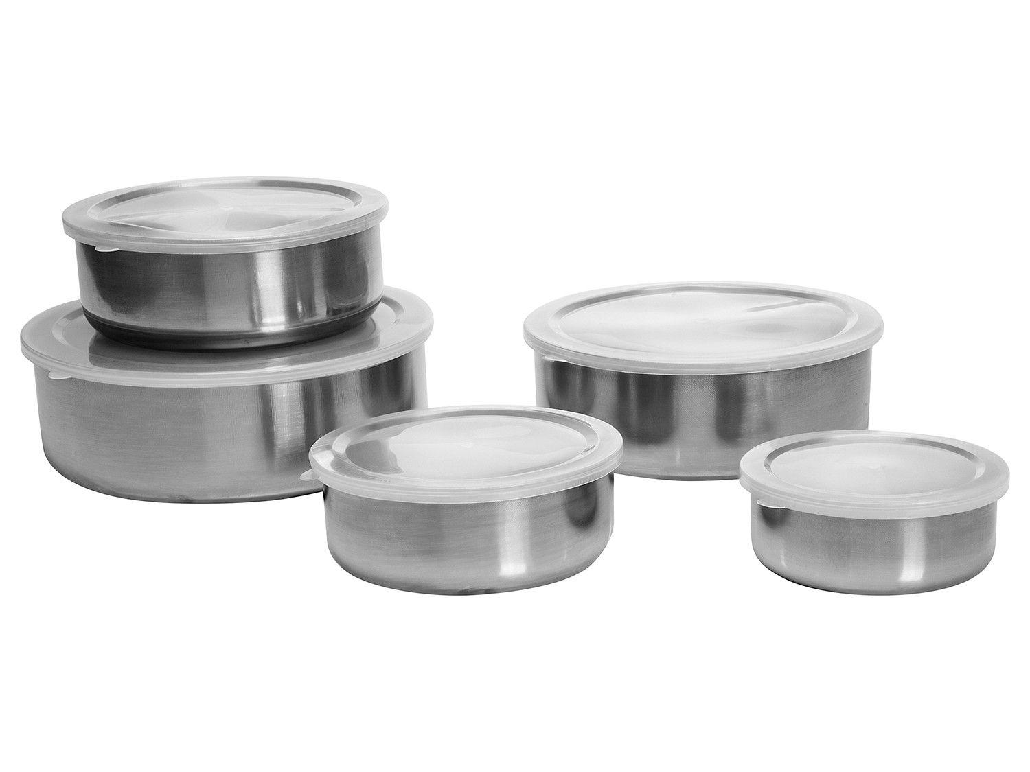 Conjunto De 5 Potes Inox Com Tampa Kit Utilidade domestica - Zhenxin ...
