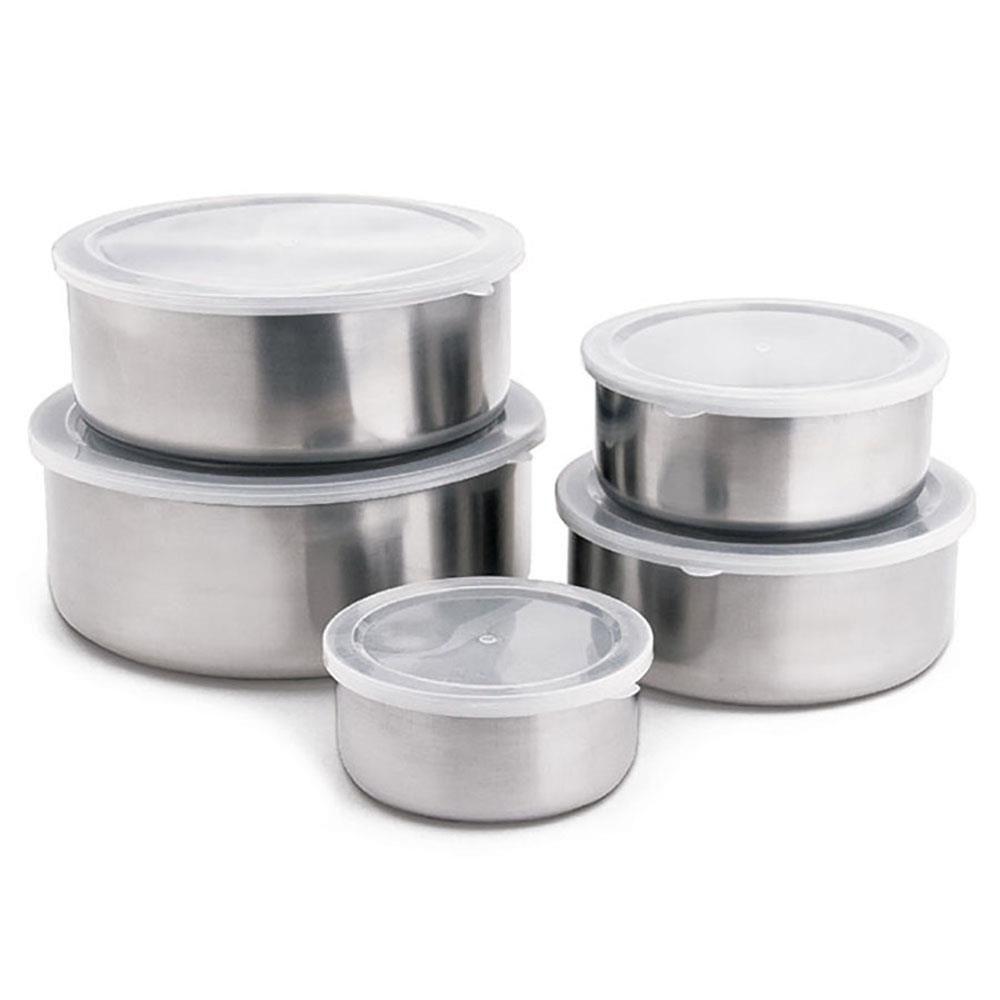 Conjunto De 5 Potes Inox Com Tampa Kit Utilidade domestica - Zhenxin ...