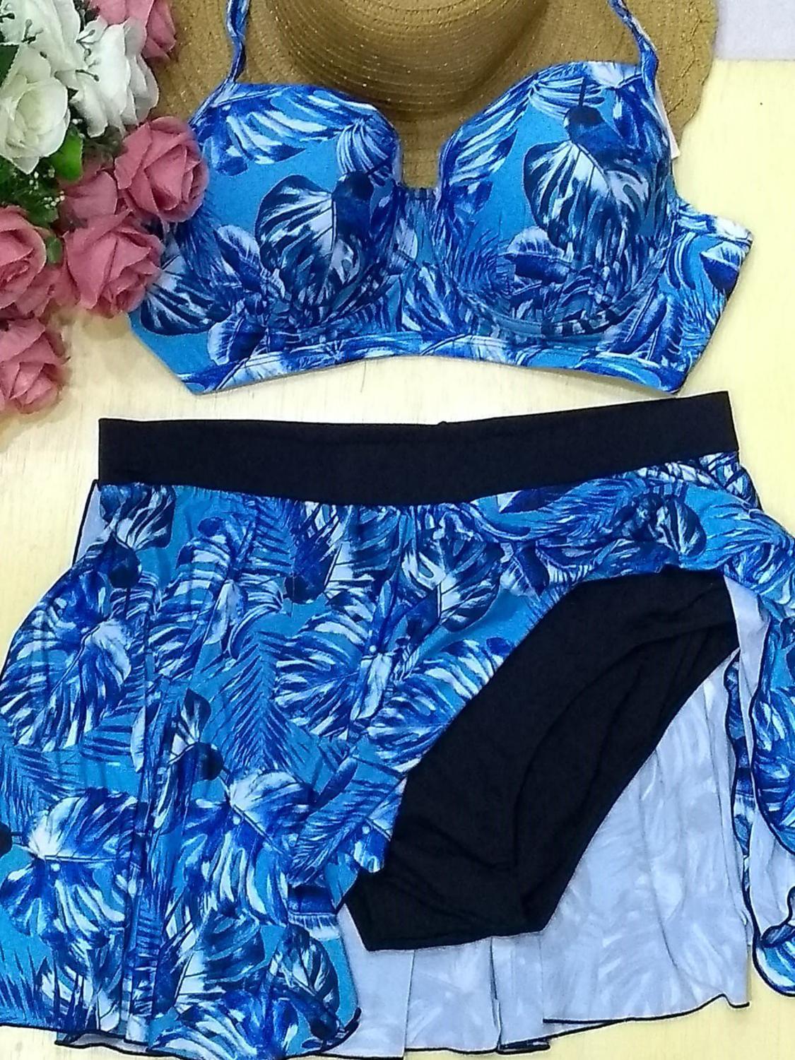 Conjunto De Biquini Plus Size Saia Multifuncional Verão 2020 Dulce