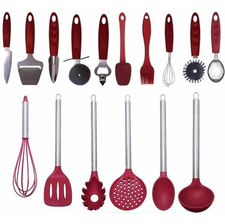 Conjunto De Colheres Silicone Utensílios Cozinha 16 Peças - Homeyz ...