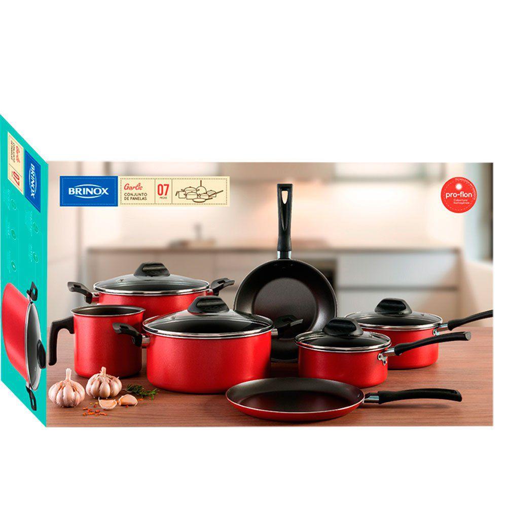 Conjunto de Panelas 7 Peças Garlic Brinox - Jogo de Panelas - Magazine ...