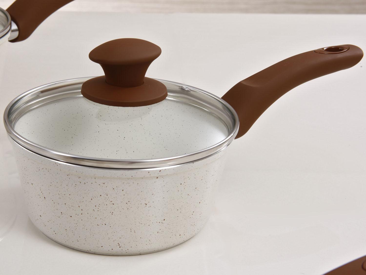 Conjunto de Panelas Brinox - Ceramic Life 4.5 Vanilla 5 Peças - Jogo de ...