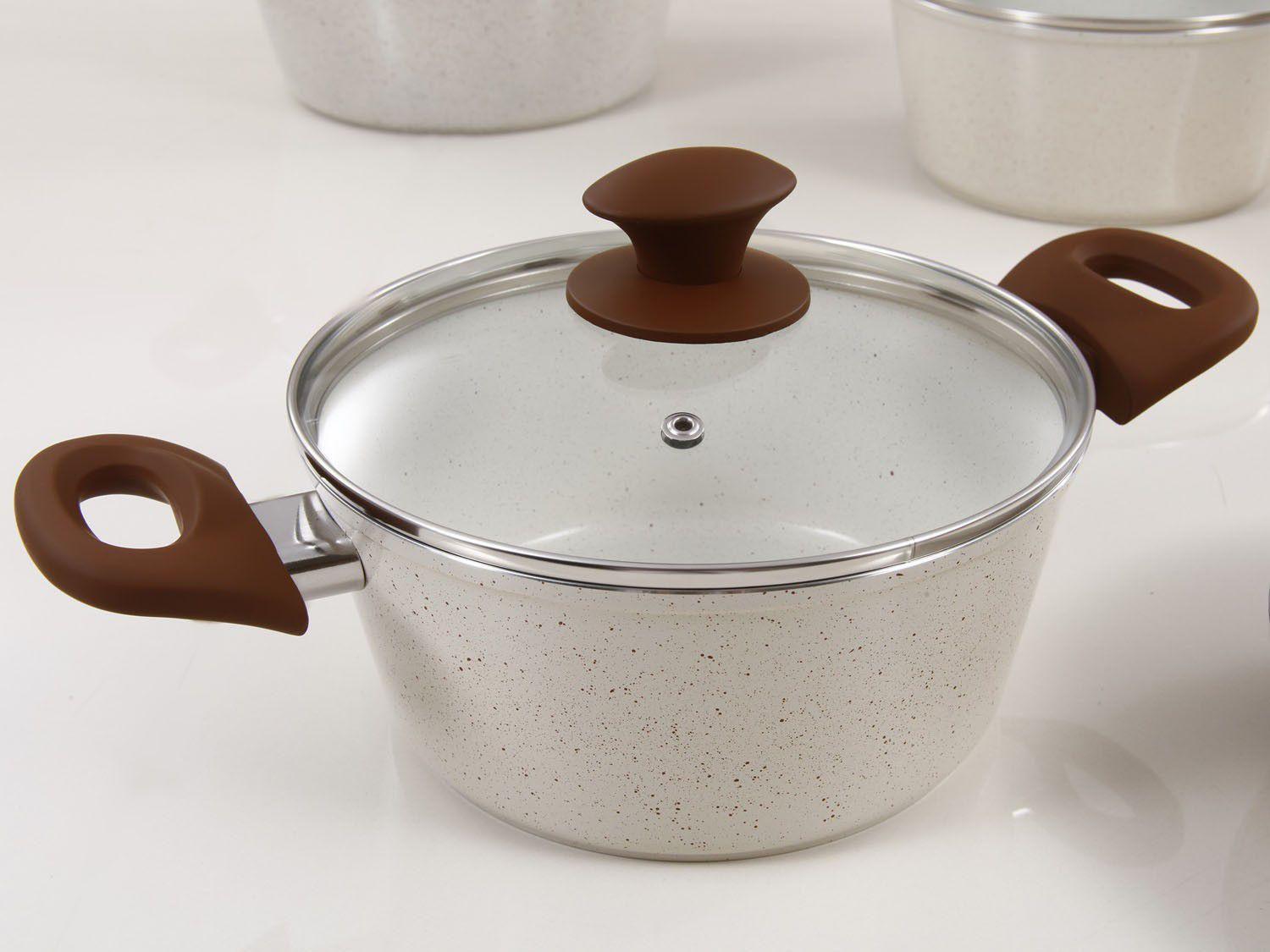 Conjunto de Panelas Brinox - Ceramic Life 4.5 Vanilla 5 Peças ...