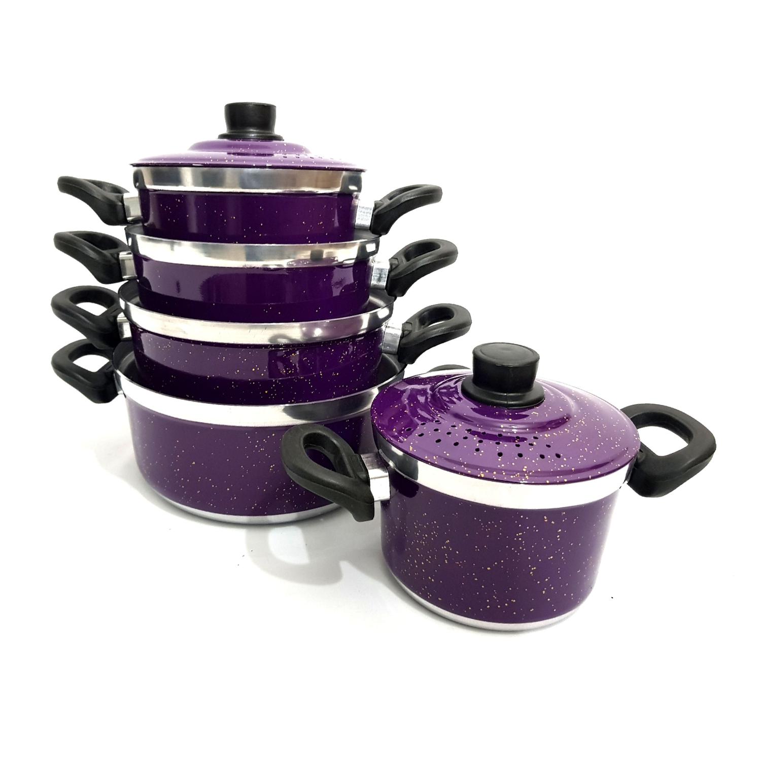 Conjunto de Panelas de Alumínio Reforçado 5 Peças Roxo - Aluminio Amj ...