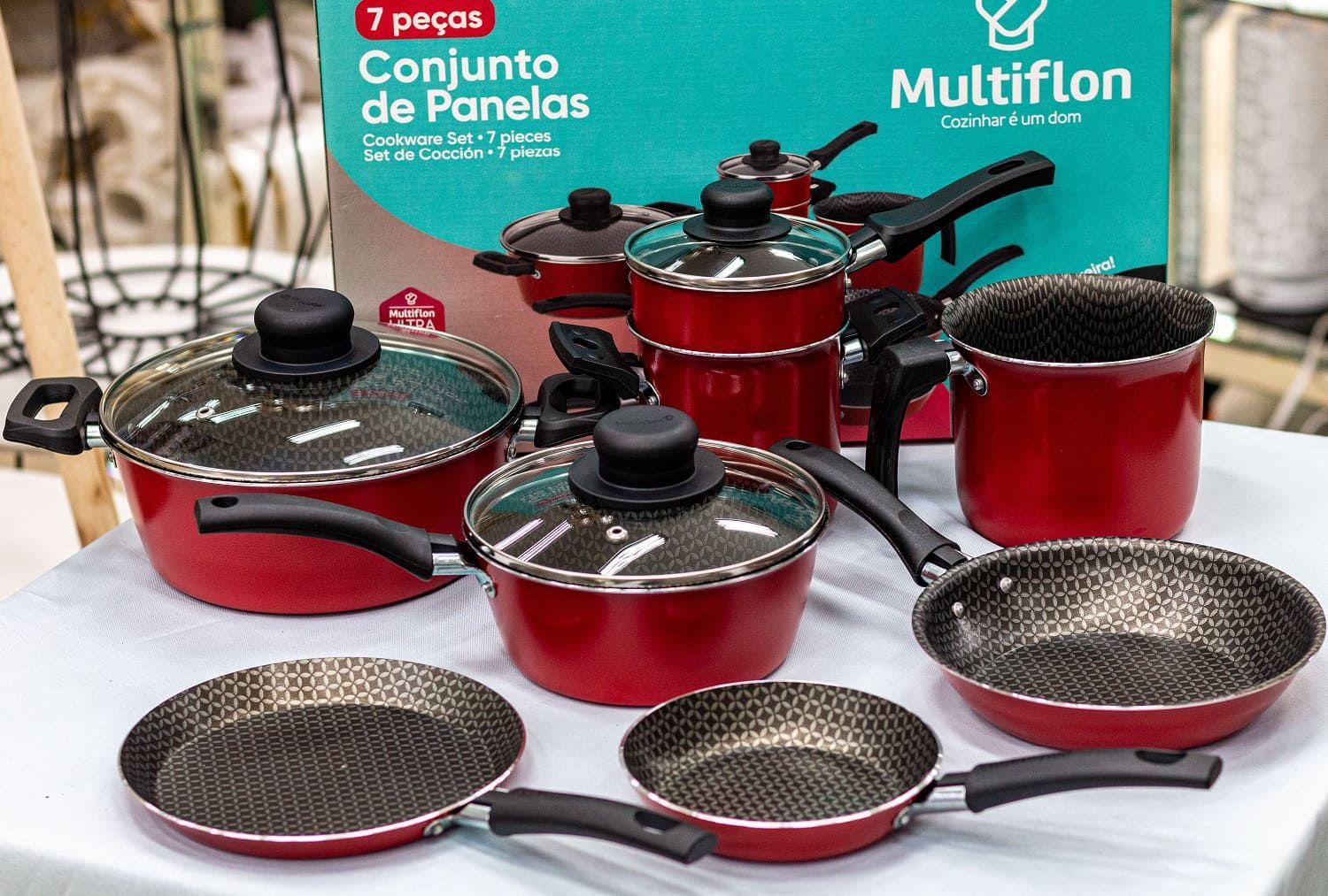 Conjunto de Panelas Multiflon Páprika 7 Peças Antiaderentes com ...