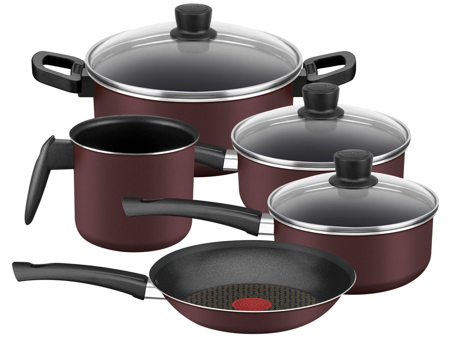 Conjunto de Panelas Rochedo Delice Antiaderente - 5 Peças - Jogo de ...