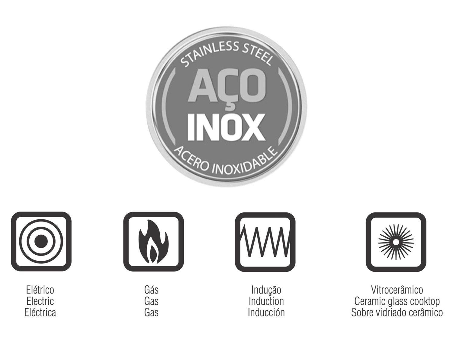 Conjunto de Panelas Tramontina Solar 65500040 - Inox 6 peças