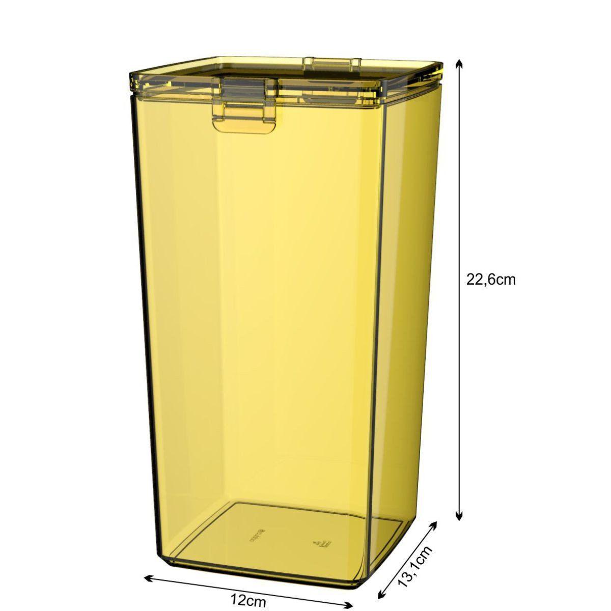 Conjunto de Potes Com Tampa Hermética Trava 2,3 Litros Cozinha - Crippa ...