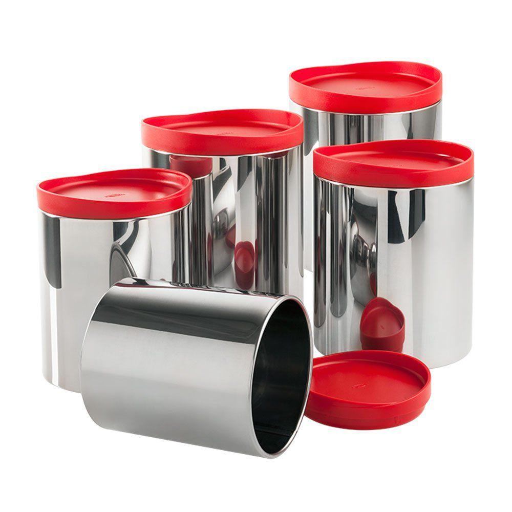 Conjunto de Potes Mantimentos 5 Peças Brinox - Porta mantimentos ...