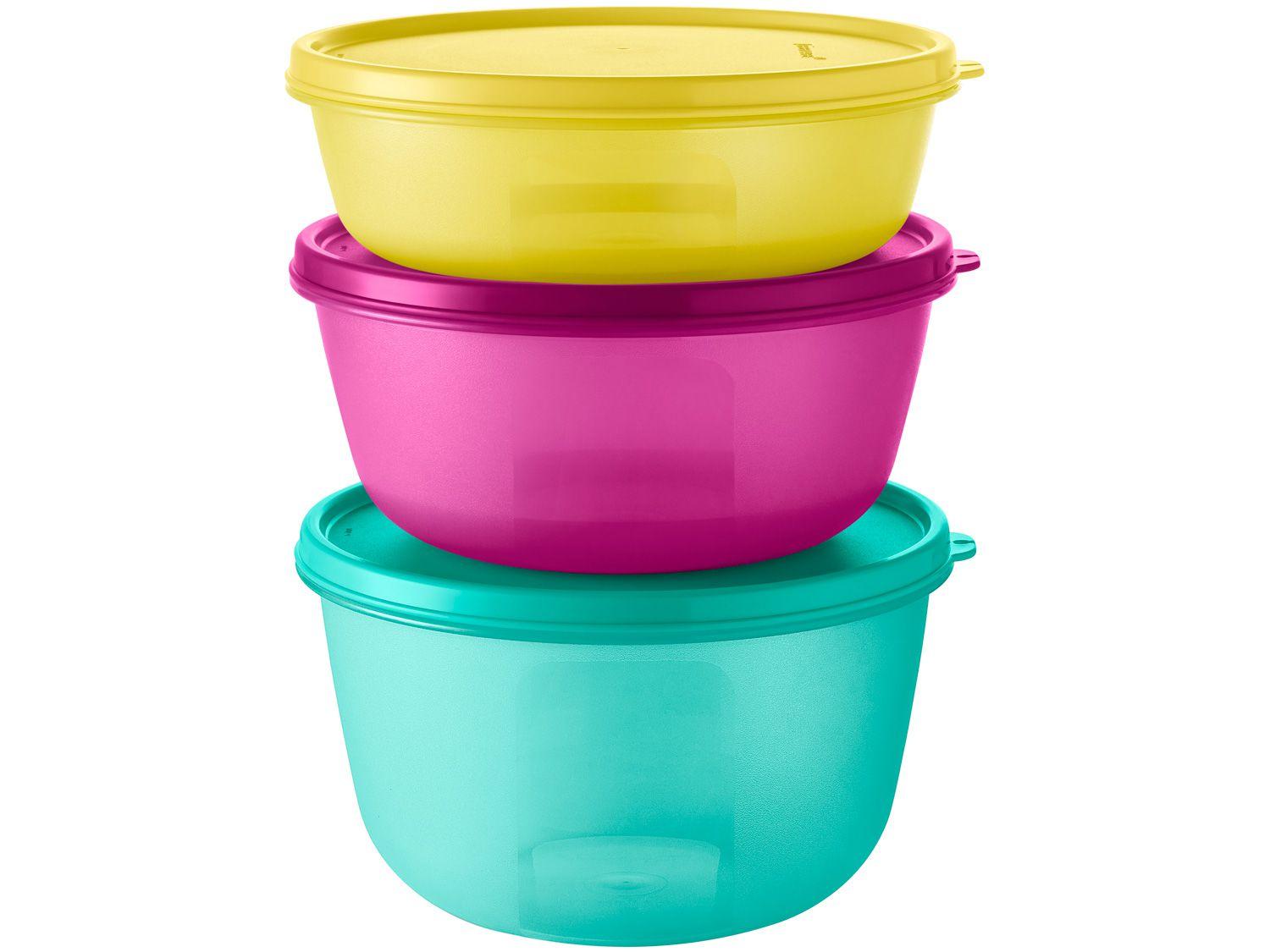 Conjunto de Tigelas de Plástico 3 Peças Tupperware Visual Colors