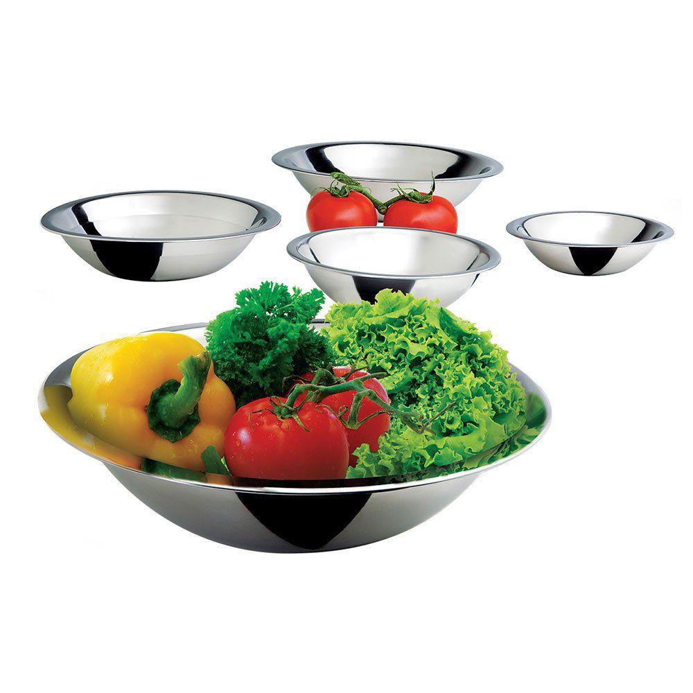 Conjunto de Tigelas Rasas de Inox 5 Peças Euro - Tigela - Magazine Luiza