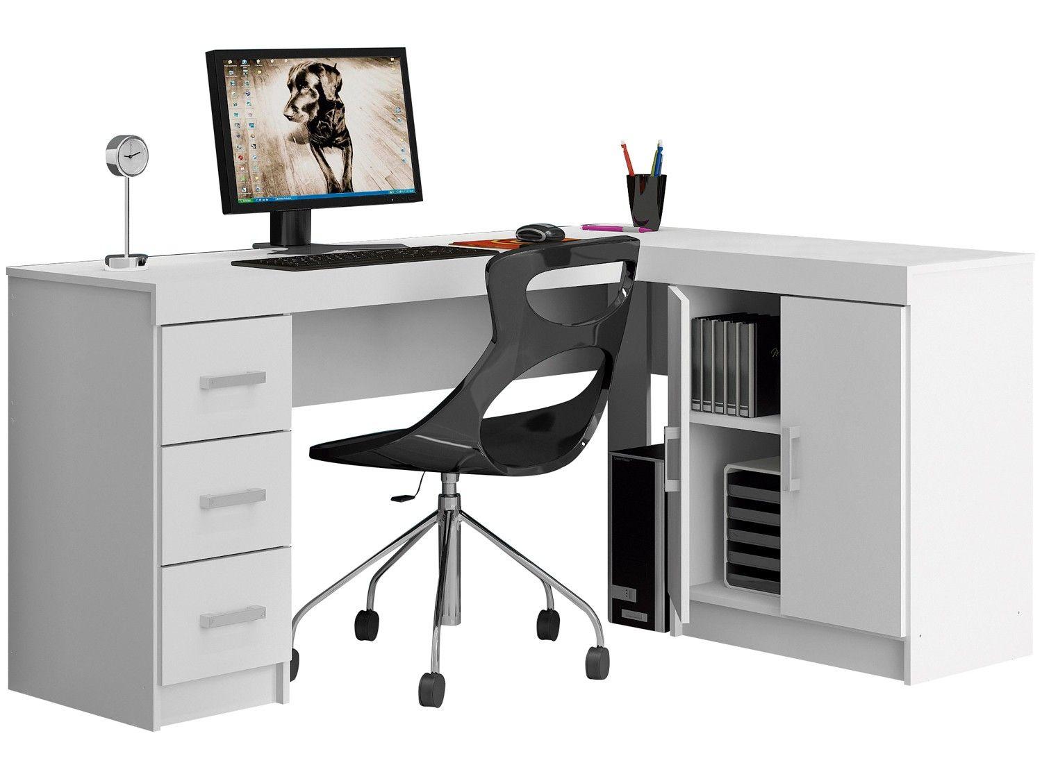 Conjunto Itapeva 2 Portas 3 Gavetas Politorno com Mesa para Computador ...