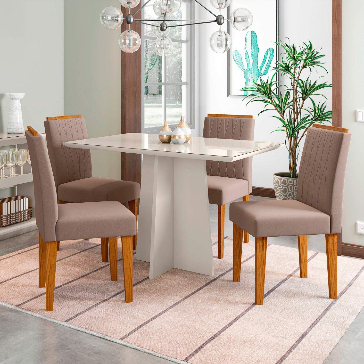 Conjunto Mesa Ana 4 Cadeiras New Ceval - New Ceval Móveis - Outros ...