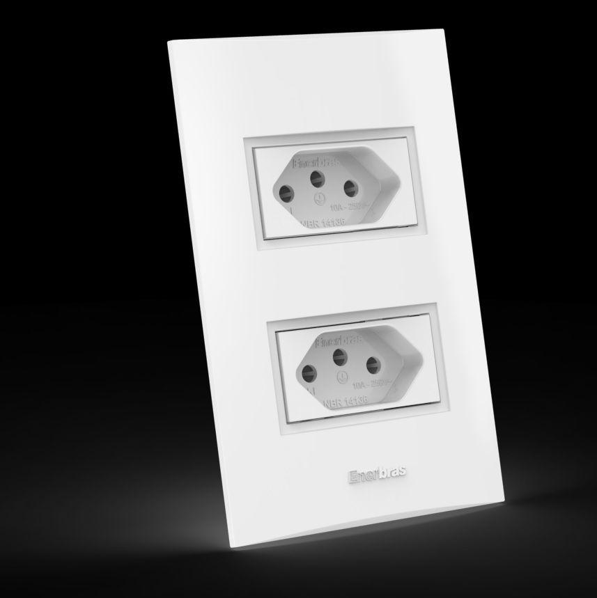 Conjunto Modular 2 Tomada Dupla 2P+T 20A Linha Beleze Enerbrás - Módulo ... Conjunto Modular 2 Tomada Dupla 2P+T 20A Linha Beleze Enerbrás - Módulo ...