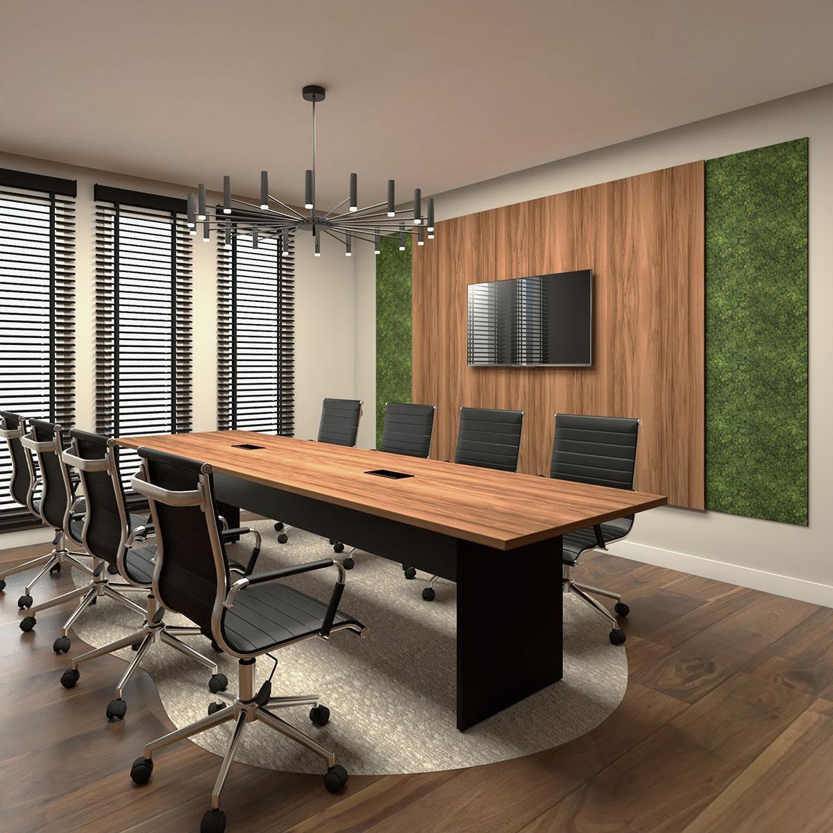 Conjunto Sala de Reunião Mesa 3,20m Painel para TV NG F5 - F5 Office G ...