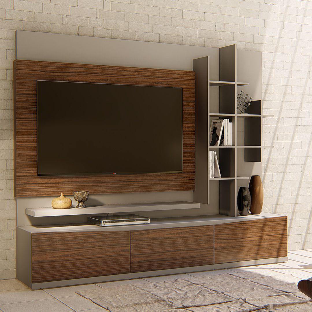 Conjunto Sala Rack Painel Eros I 65Pol. 220cm - Casa D - Rack com ...