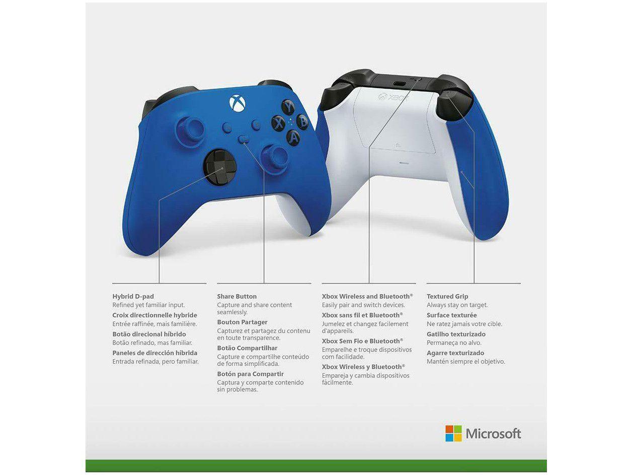 Controle para PC Xbox One e Series XS sem Fio - Shock Blue Microsoft ...