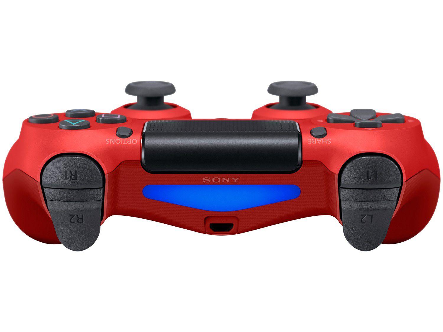 Controle para PS4 Sem Fio Dualshock 4 Sony - Vermelho - Controles PS4 ...