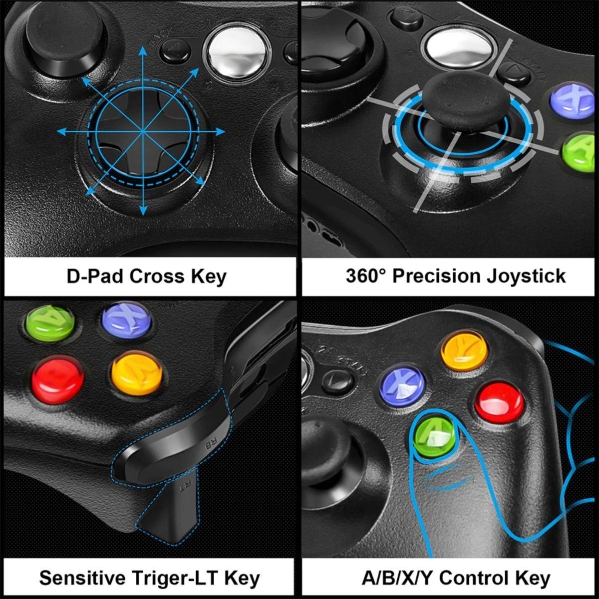 Controle Video Game Xbox 360 Pc Sem Fio Joystick Manete X360 Alinee
