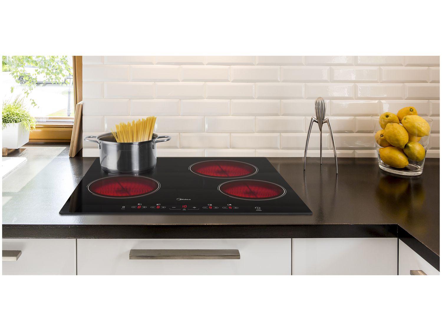 Cooktop 4 Bocas Elétrico Midea Vitrocerâmico Touch Preto CCA40P2