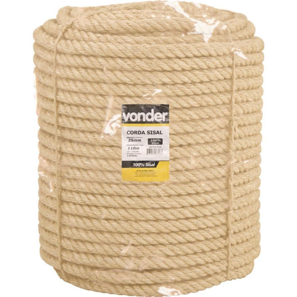 Corda de sisal 25 mm rolo com 110 metros - Vonder - Corda de Sisal ...