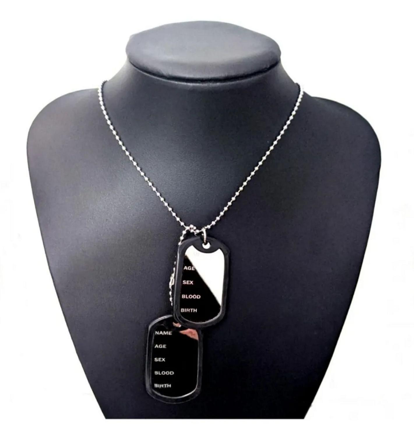 Cordão Placa Identificação Exército Dog Tag Aço Inox - temdetudomesmo ...