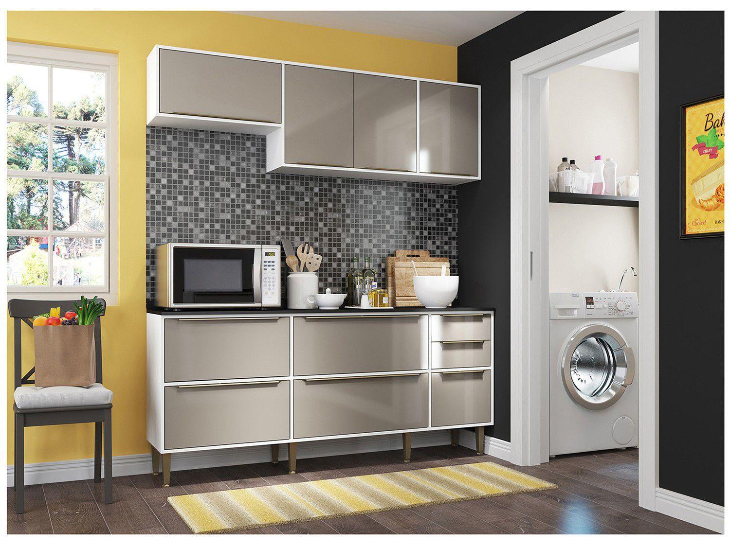 Cozinha Compacta Multimóveis New Paris 2836.892 - com Balcão 8 Portas 3 ...