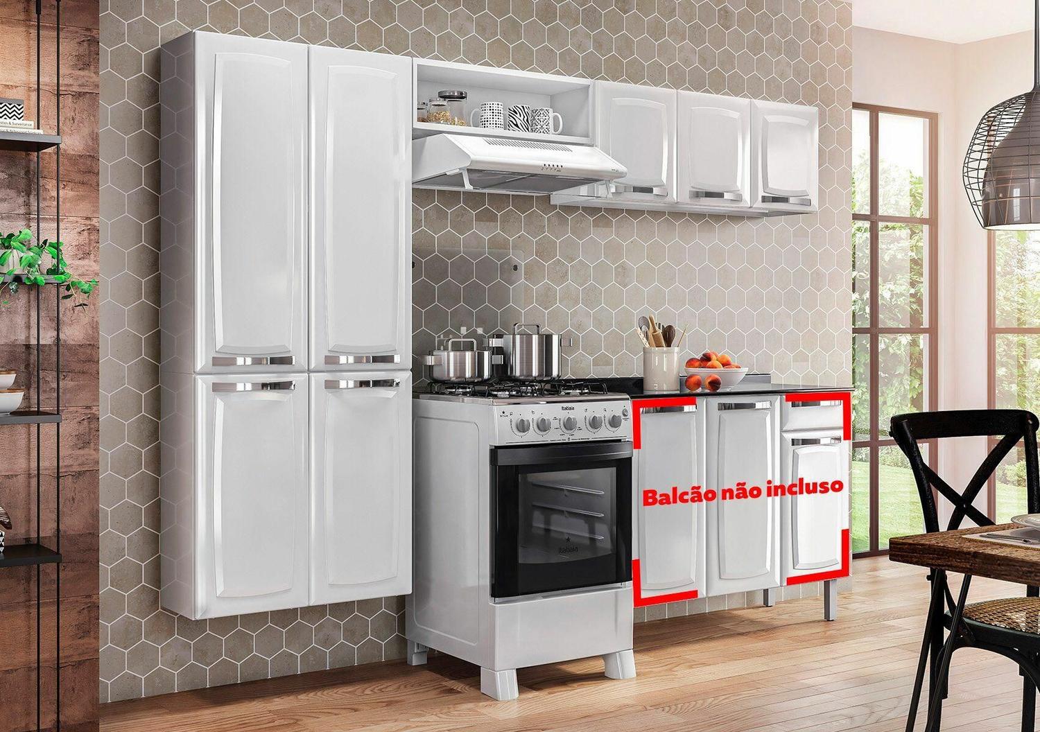 Cozinha Itatiaia Rose - 3 Peças - Branca - Cozinha Compacta / Completa ...