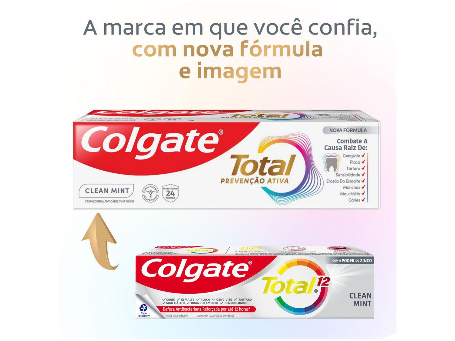 Creme Dental Colgate Clean Mint Total 12 90g 6 Unidades