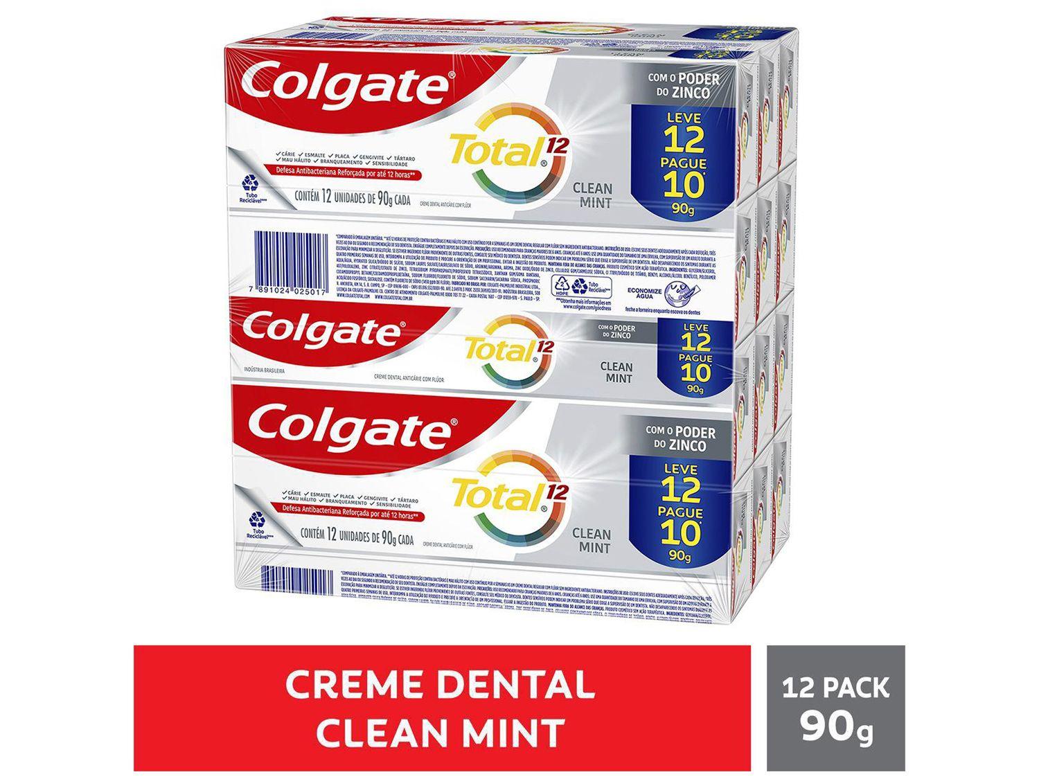 Creme Dental Colgate Total 12 90g Cada 12 Unidades