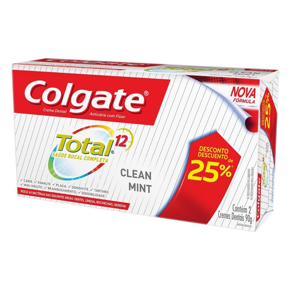 Creme Dental Colgate Total 12 Clean Mint 90g 2 Unidades - Creme e Gel ...