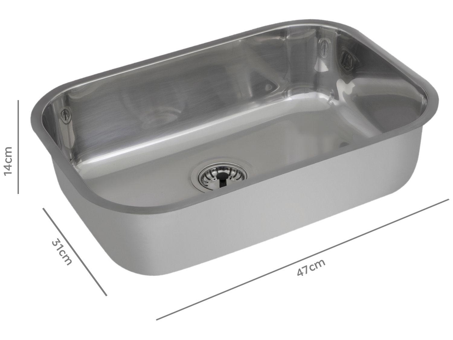 Cuba de Embutir para Cozinha Tramontina Inox - Retangular 47x30cm ...