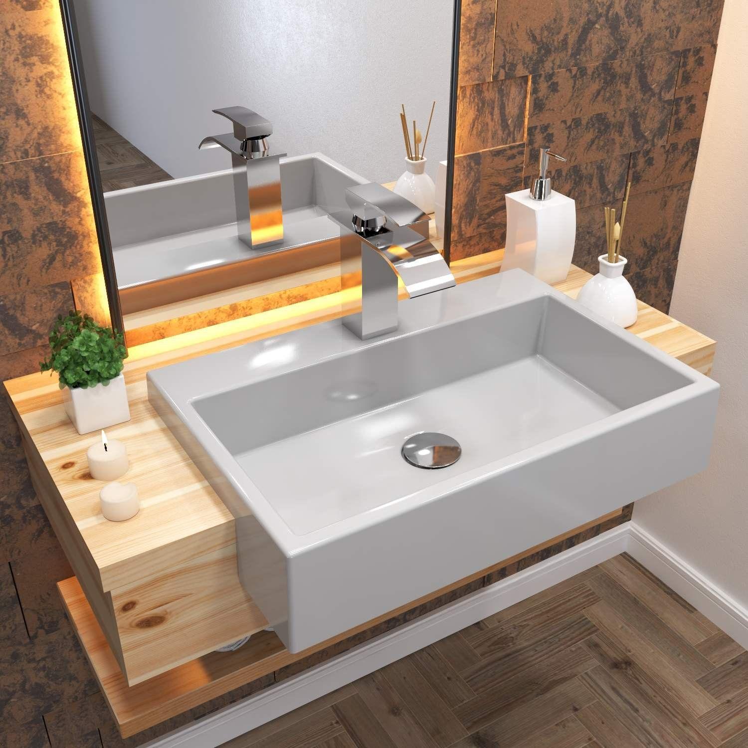 Cuba de Semi Encaixe para Banheiro XRT550 Retangular Compace - Banheiro ...