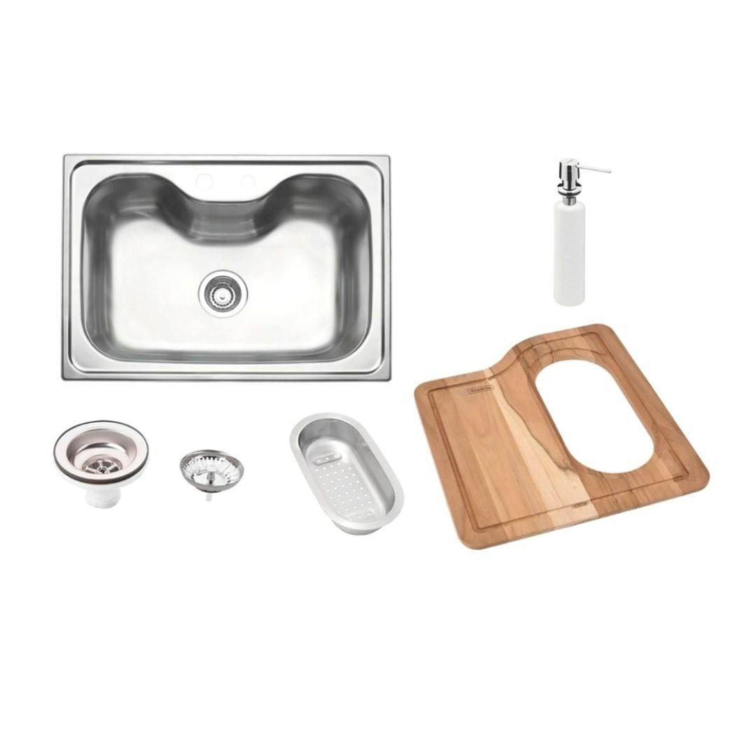 Cuba sobrepor 69x49 tramontina morgana 60fx inox kit com tabua dosador ...