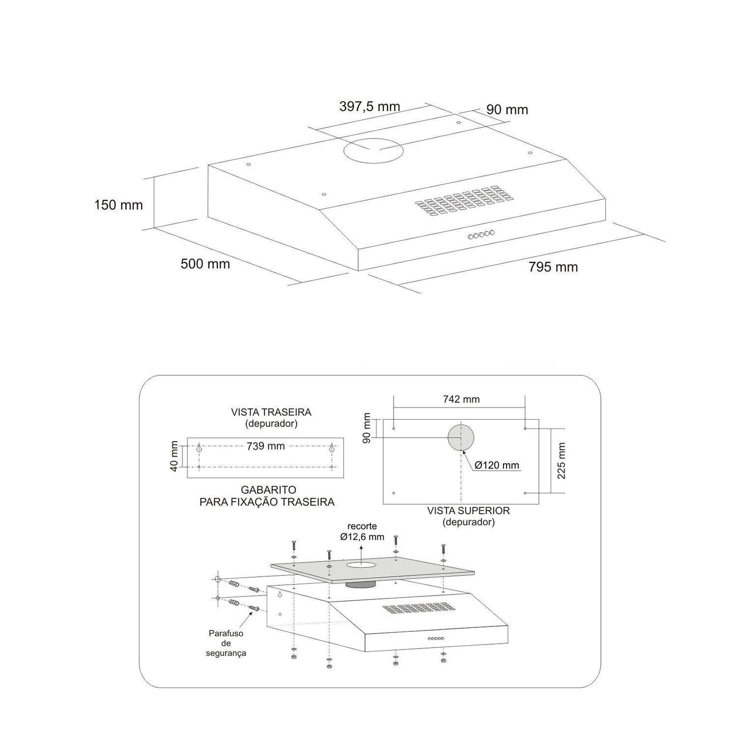 Depurador Classic New 80cm Fischer 220V Branco - Depurador de Ar ...