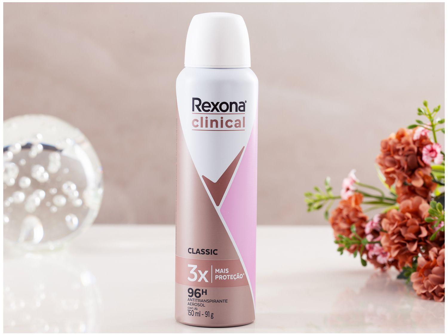 Desodorante Antitranspirante Aerossol Rexona Clinical Classic Feminino ...