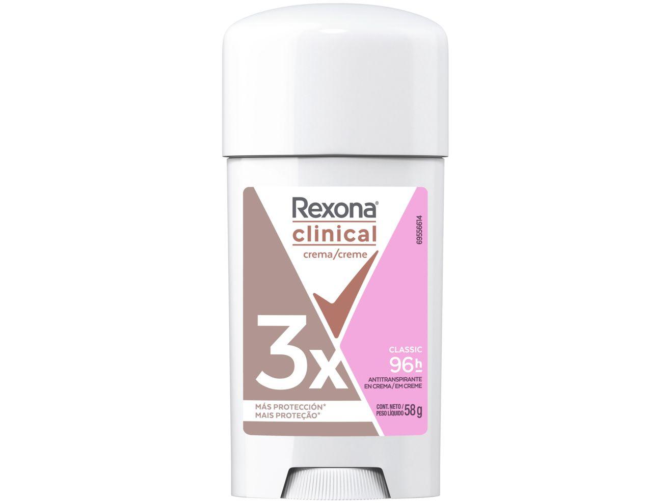 Desodorante Antitranspirante Creme Rexona Clinical Extra Dry Classic 96 ...