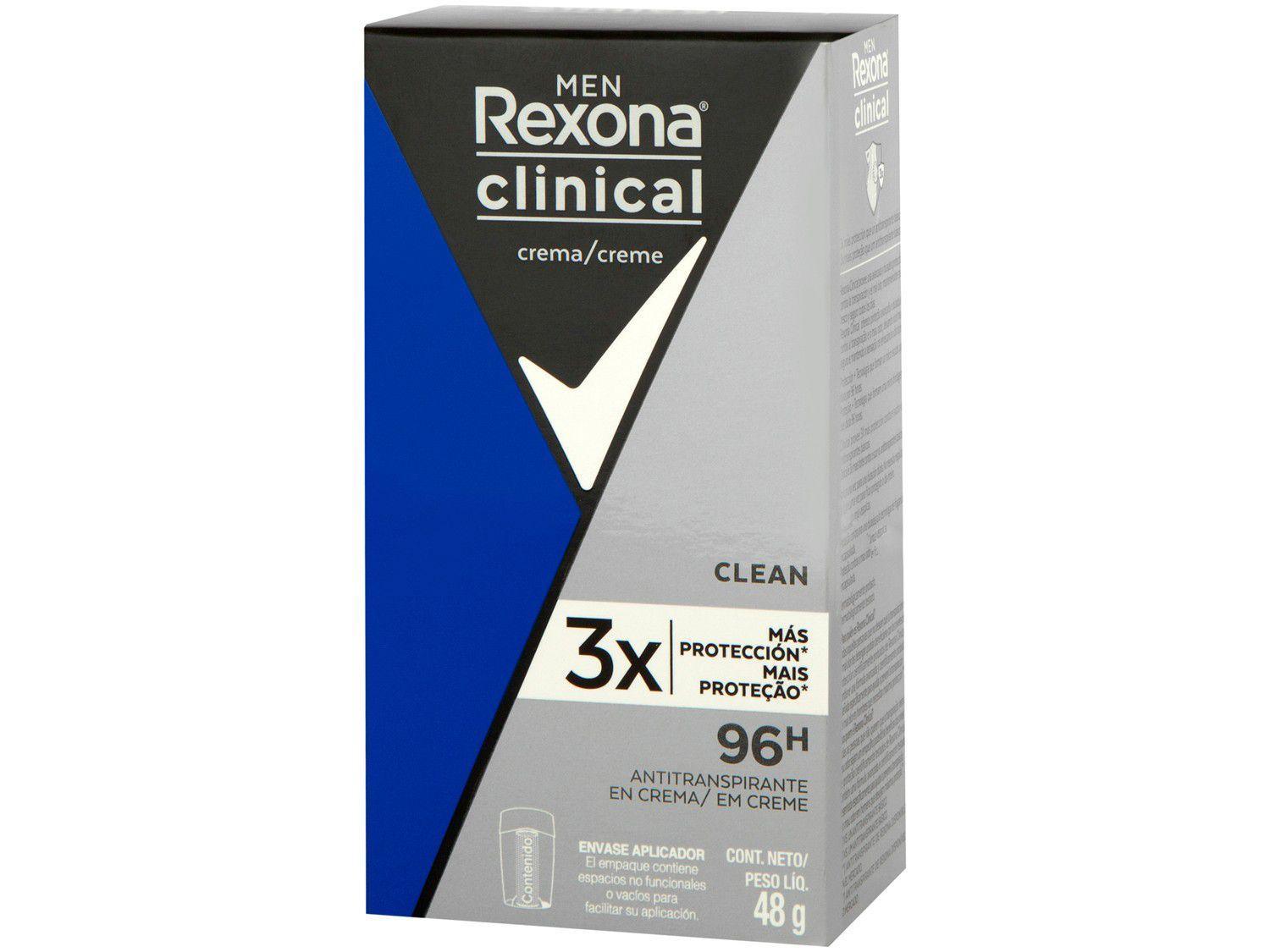 Desodorante Rexona Clinical Clean Creme - Antitranspirante Masculino ...