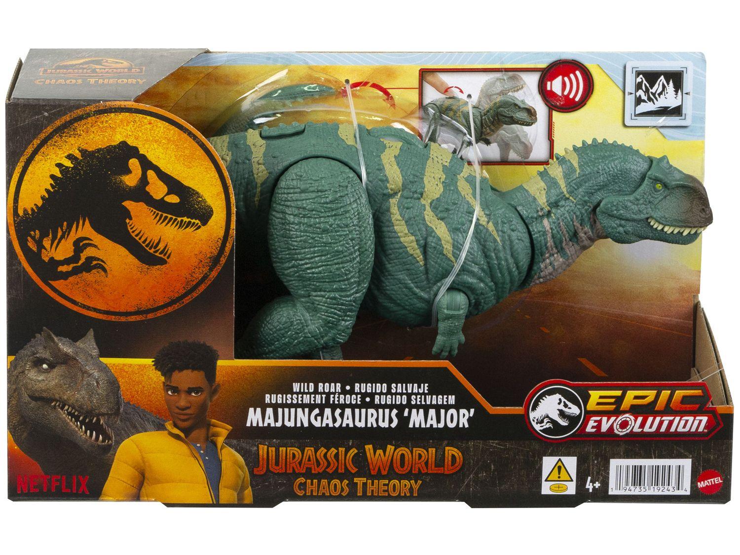 Dinossauro Jurassic World Rugido Selvagem Epic Evolution Majungasaurus Major 13,23cm Mattel