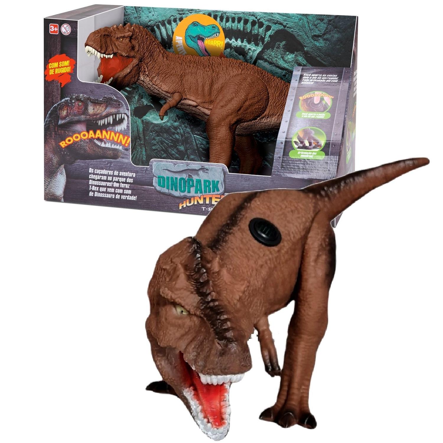Dinossauro T-rex Dinopark Hunters Com Som - Bee Toys - Bonecos ...