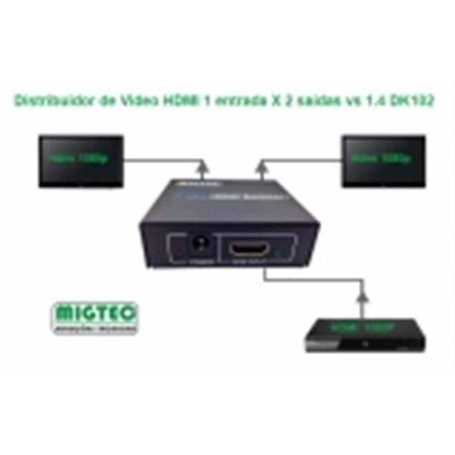 Distribuidor de Vídeo Splitter HDMI 1 x 2 Versão 1.4 DK102 - Migtec ...