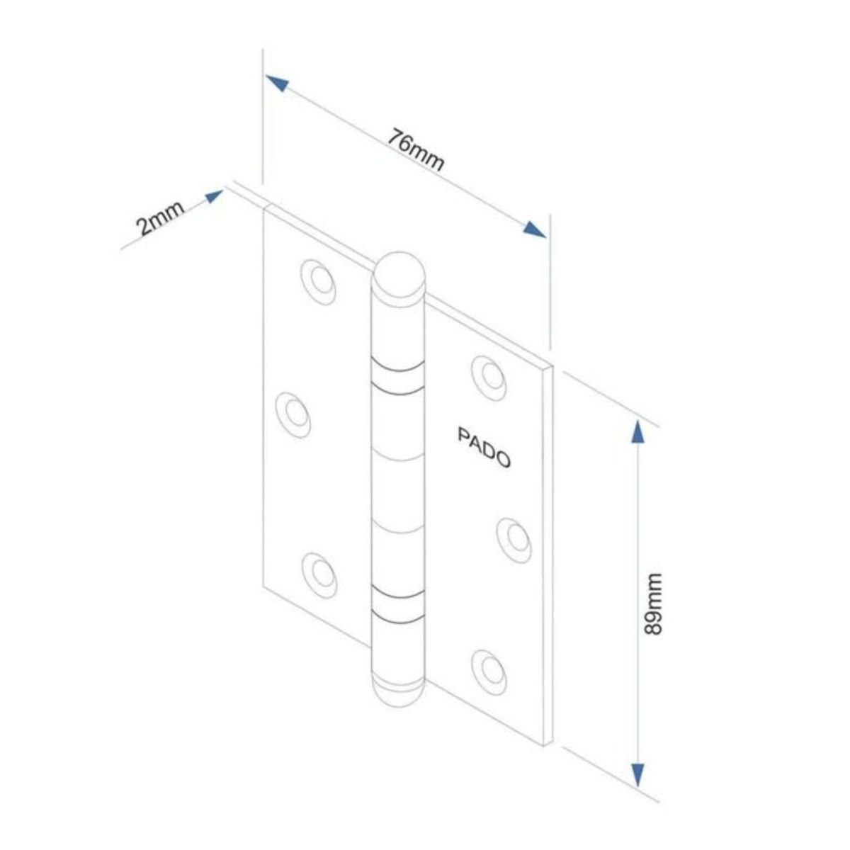 Dobradiça Pado com rolamento cromado SM 3530 R ACR - Dobradiças ...